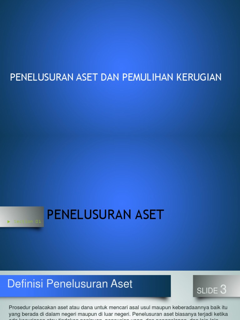 11 Penelusuran Aset Dan Pemulihan Kerugian | PDF