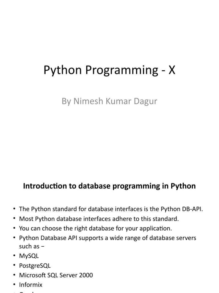 Pgdbda Pythonprogramming X Pdf Database Transaction My Sql