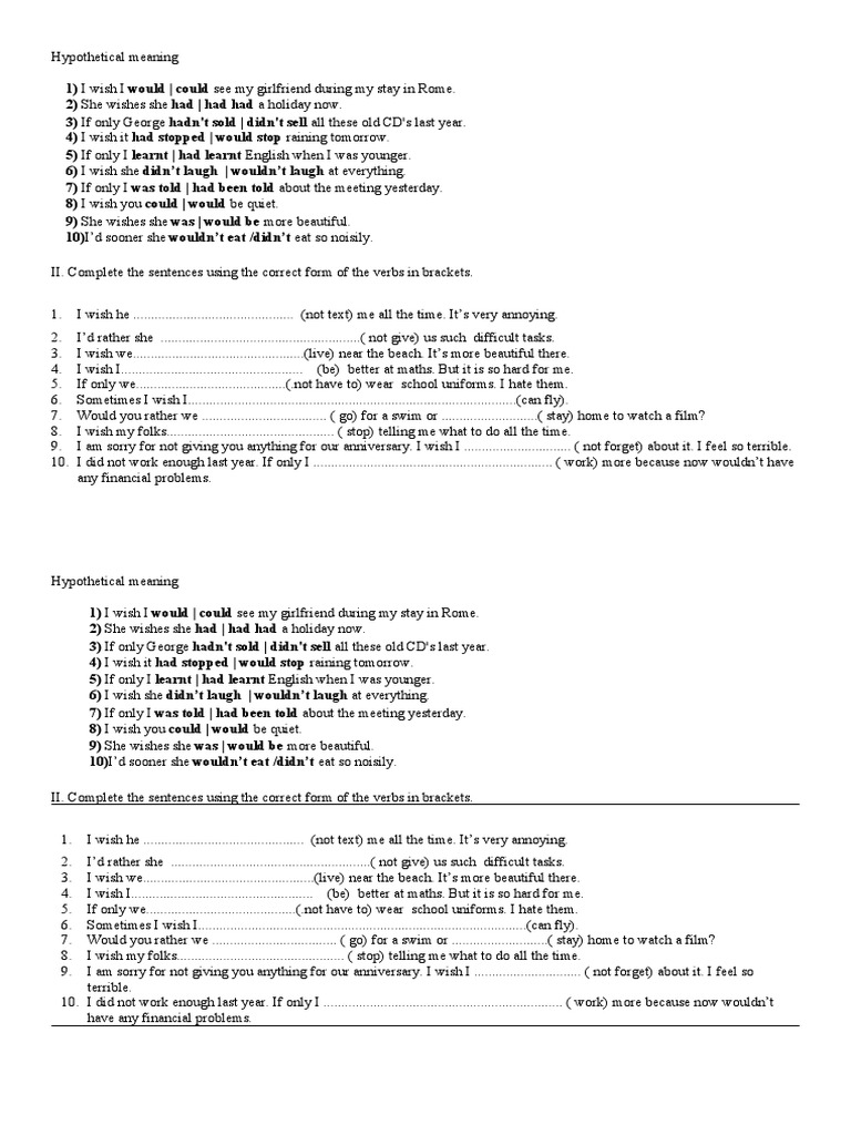 Hypothetical Meaning | PDF | Language Mechanics | Linguistic Typology
