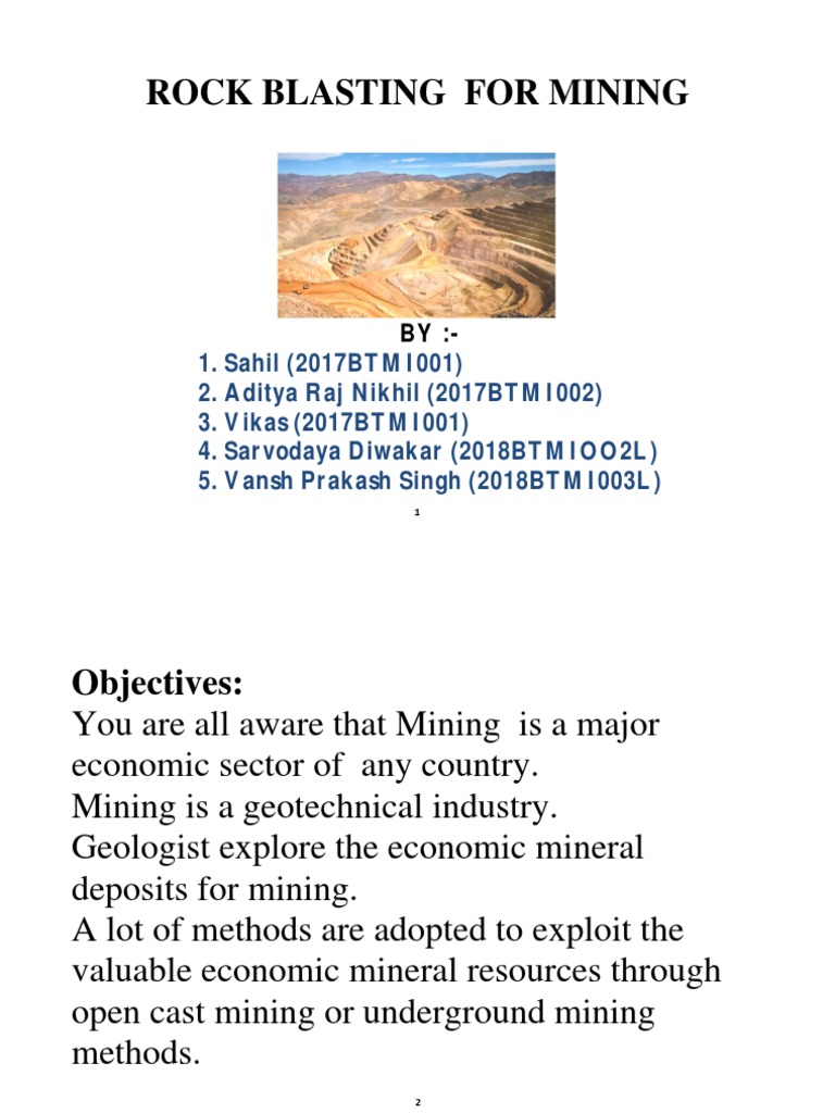 Rock Blasting For Mining | PDF | Explosion | Mining