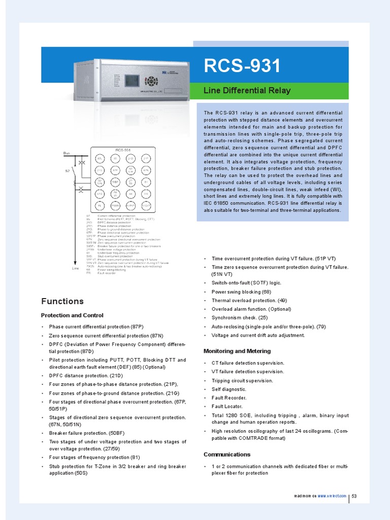 Comprehensive Line Protection: The RCS-931 Advanced Transmission Line ...
