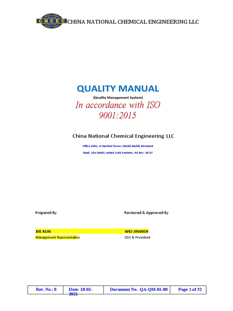 Quality Manual | PDF | Quality Management System | Quality Management