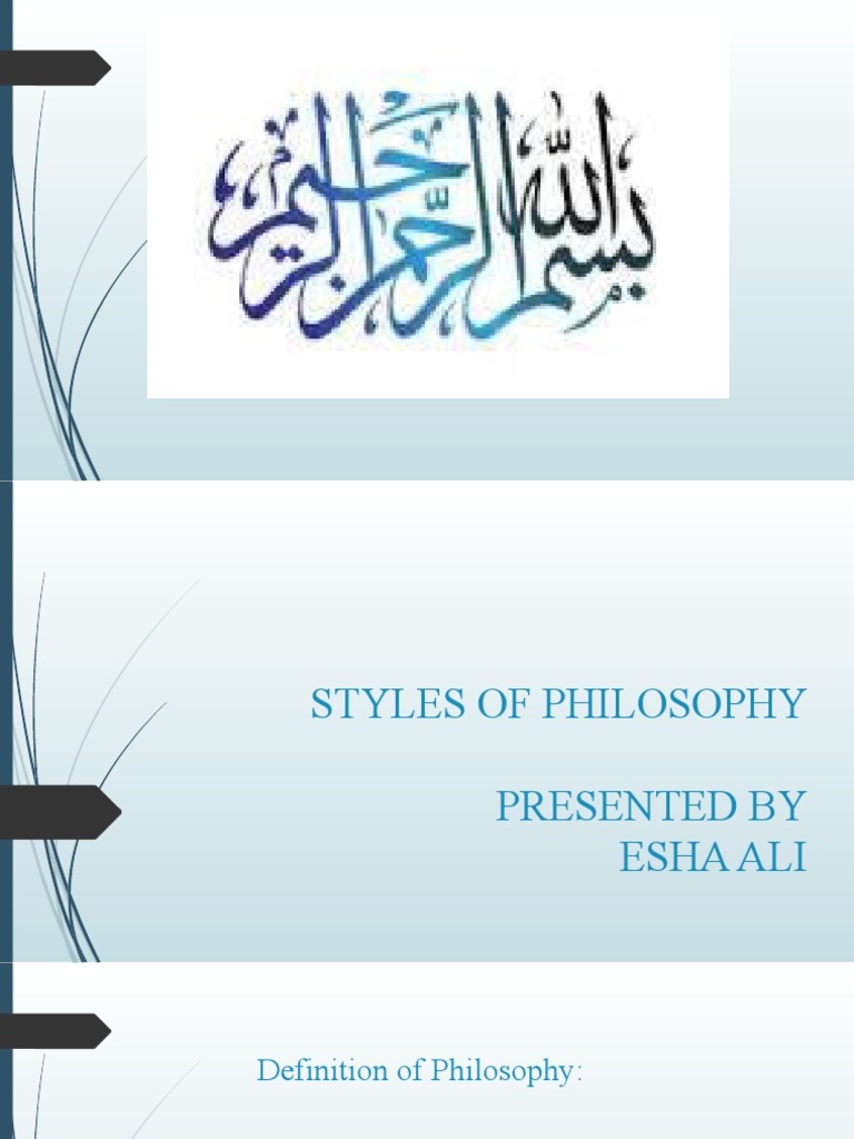 Esha Ali STYLES OF PHILOSOPHY | PDF