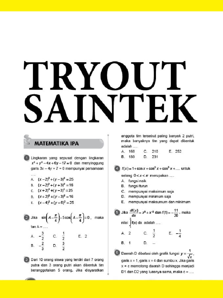 Latihan Soal Saintek 2021 (Sfile | PDF