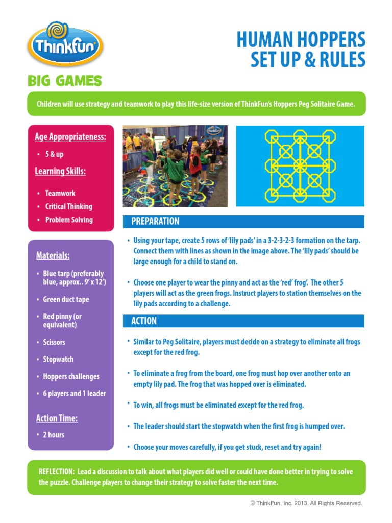 Human Hoppers Set Up & Rules: Big Games | PDF | Games & Activities
