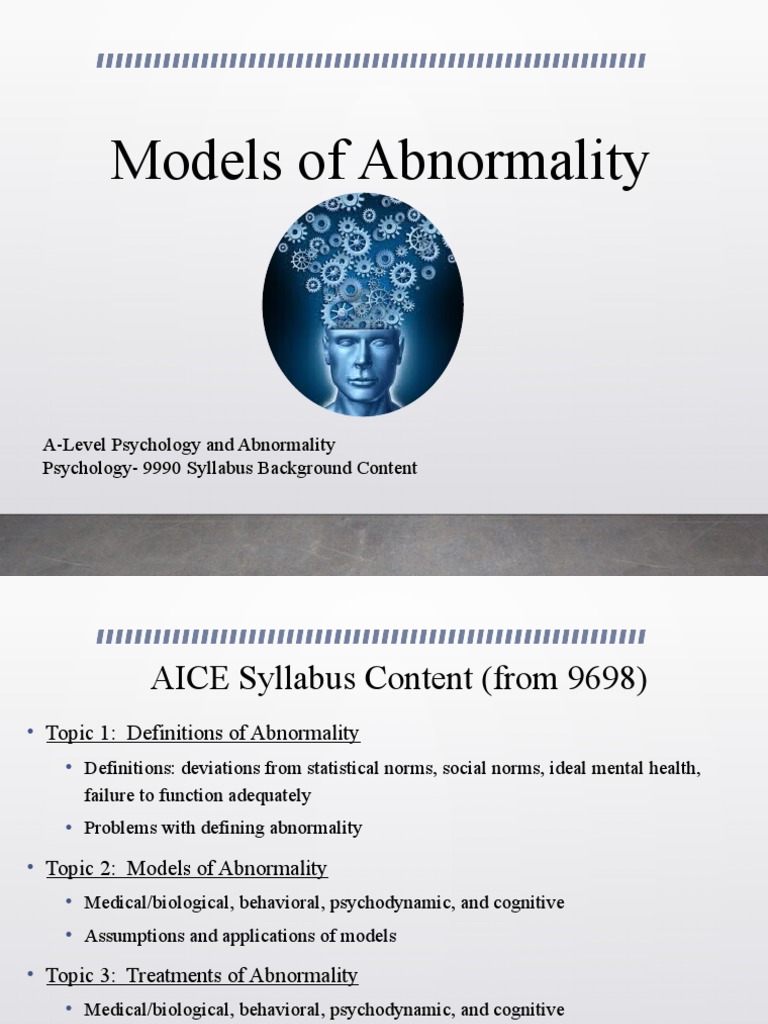 Models of Abnormality: A-Level Psychology and Abnormality Psychology ...