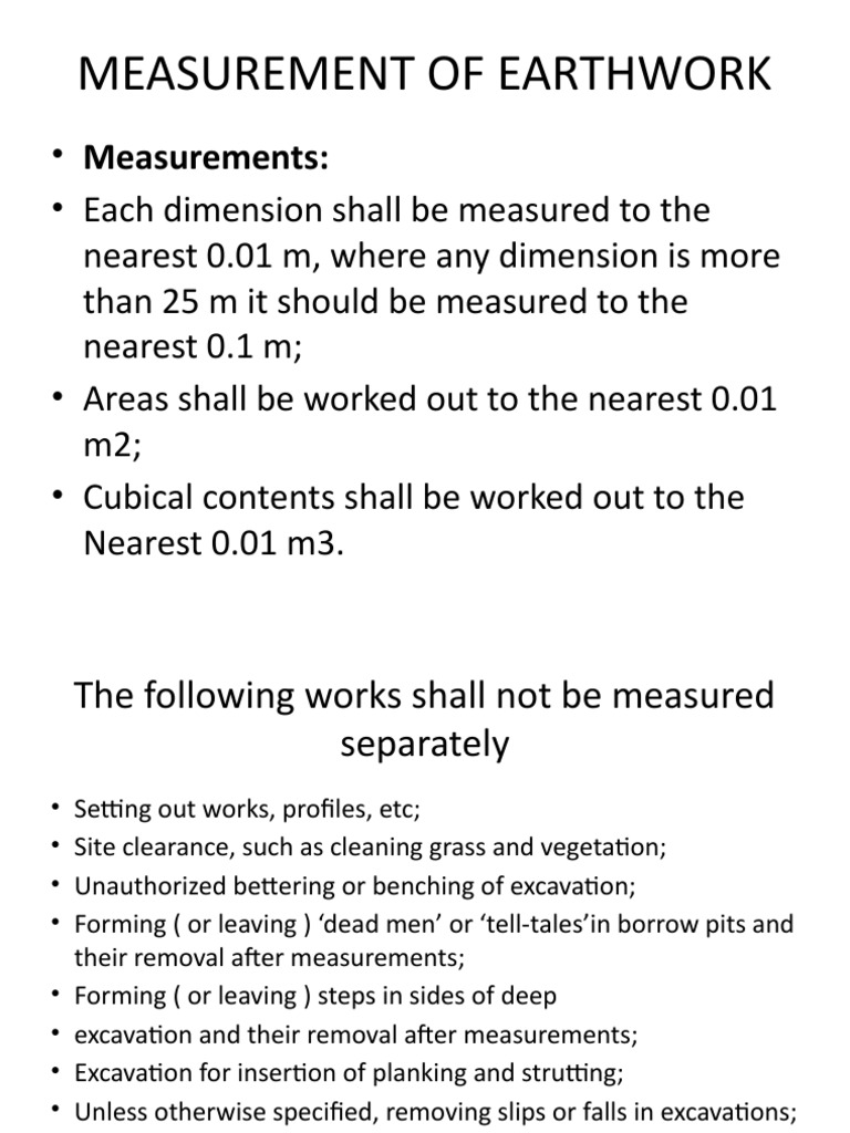 Earthwork Measurement Guidelines | PDF