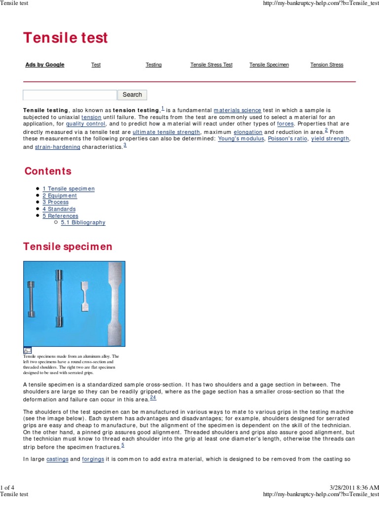 Tensile Test | PDF | Materials | Materials Science