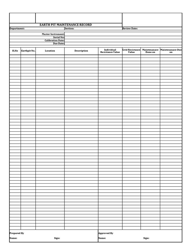 04 Earth Pit Record Format | PDF | Technology & Engineering