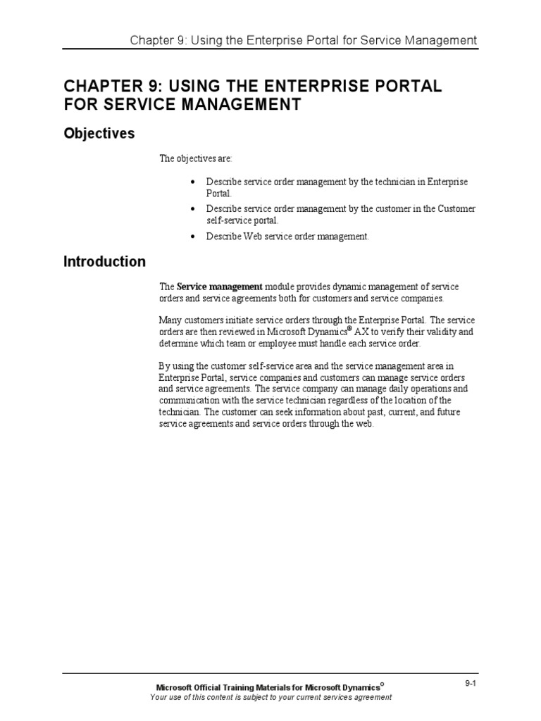 Chapter 9: Using The Enterprise Portal For Service Management | PDF ...