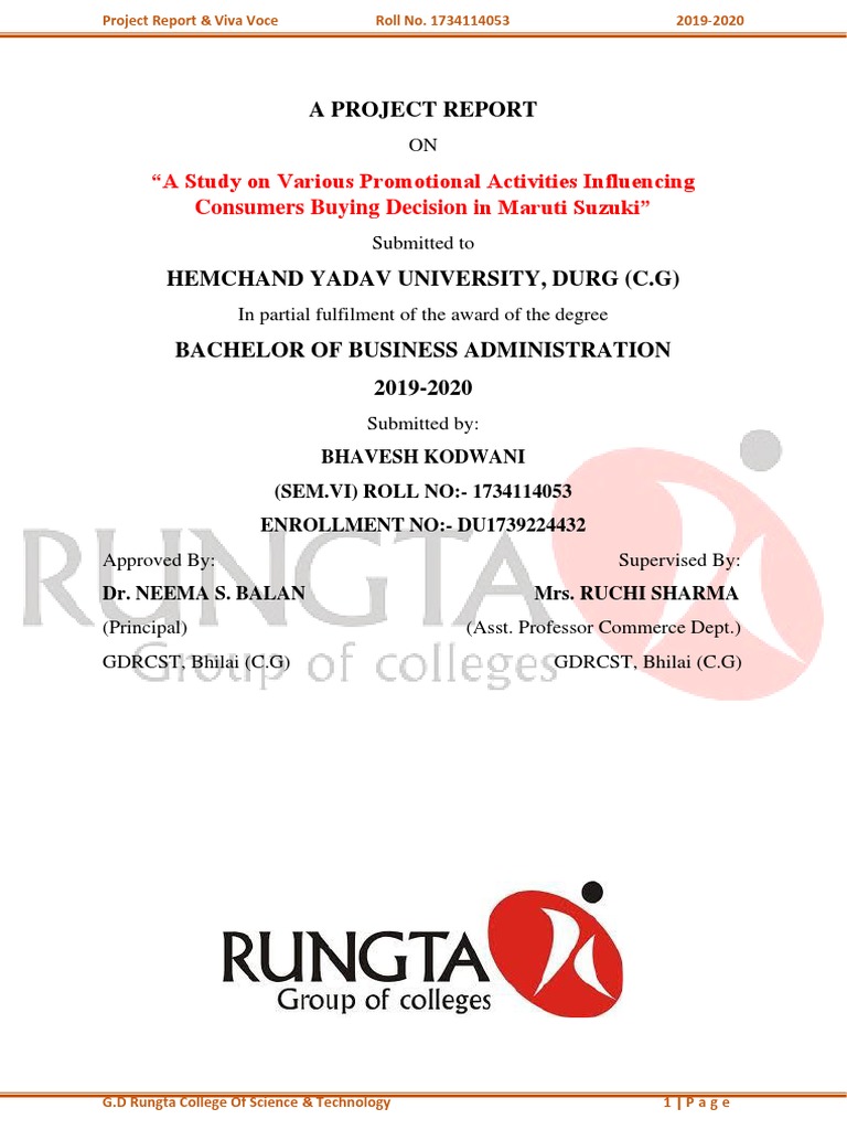 Project Report File | Download Free PDF | Consumer Behaviour | Marketing