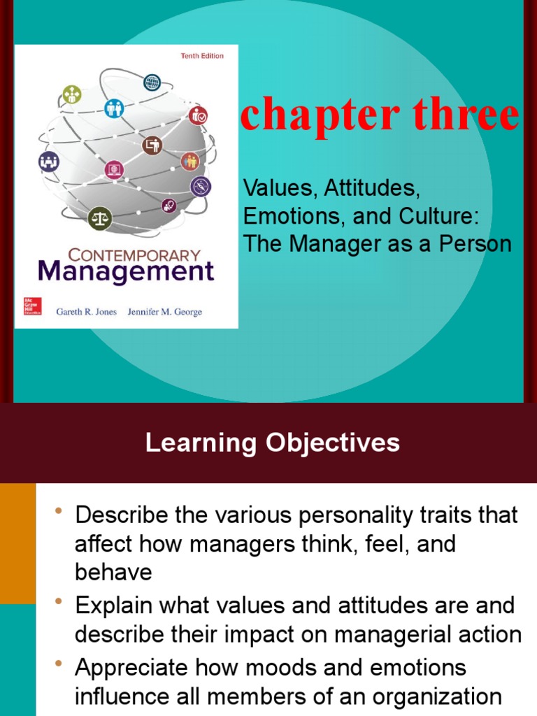 Chapter Three: Values, Attitudes, Emotions, and Culture: The Manager As ...