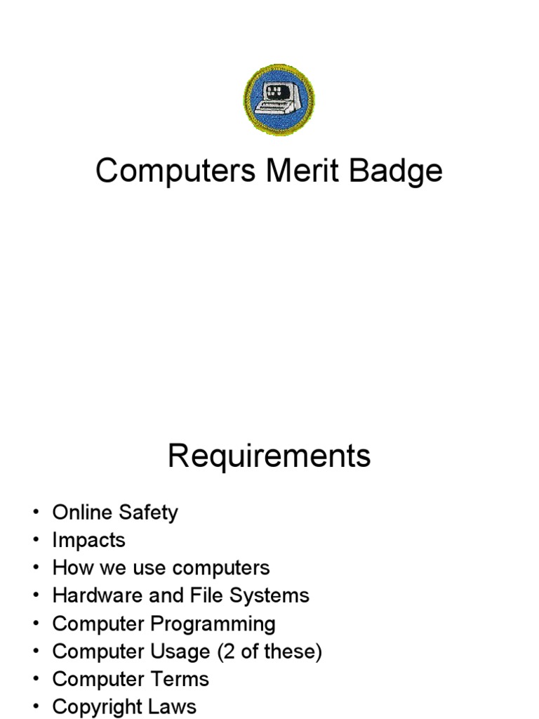 Computers Merit Badge1 | PDF | Internet | World Wide Web