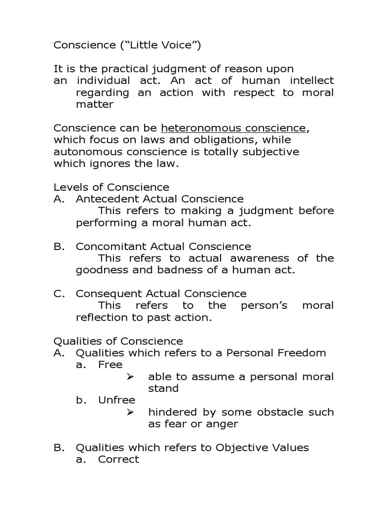 7 Conscience | PDF | Conscience | Reason