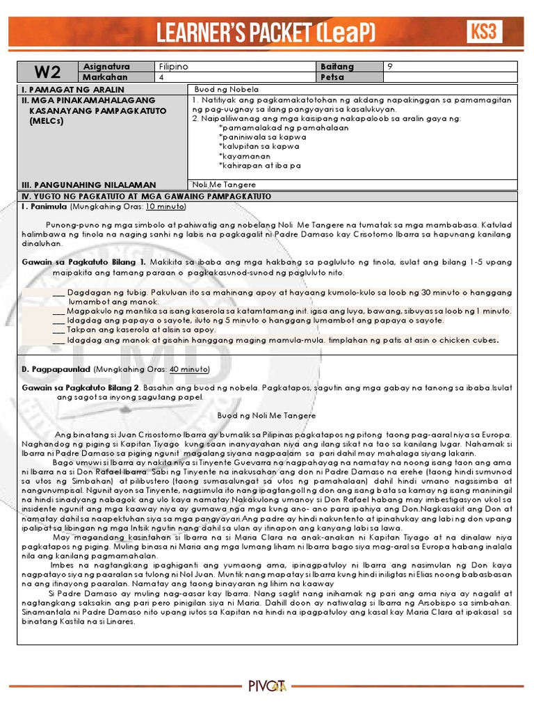 Q4 Filipino 9 Week2 | PDF