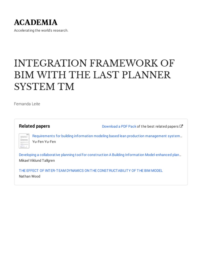 BIM and Last Planner System Integration | PDF | Building Information ...