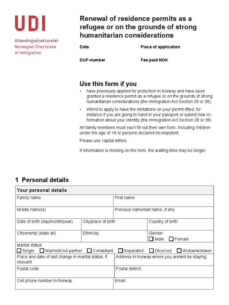 Renewal of Residence Permits As A Refugee - e | PDF | Identity Document ...