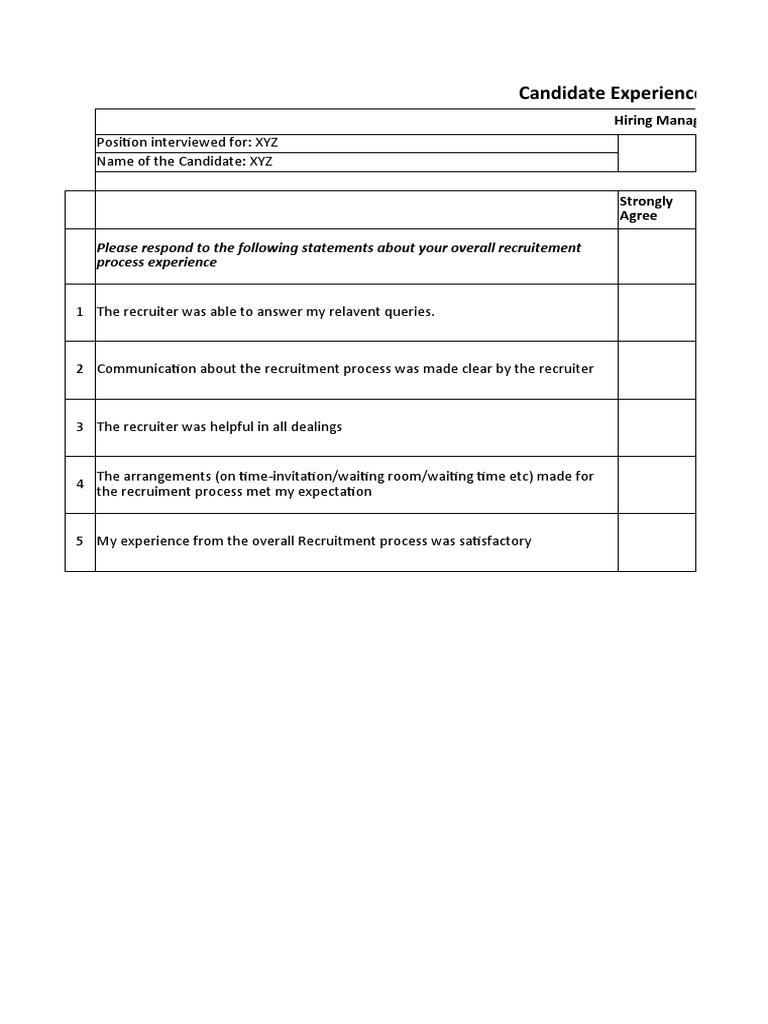 Candidate Experience Form 2021 | PDF