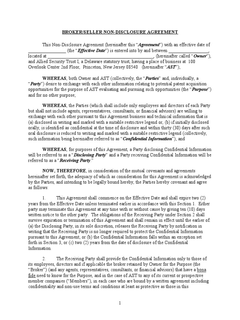 NDA Seller Individual 11 8 20 | PDF | Confidentiality | Discovery (Law)