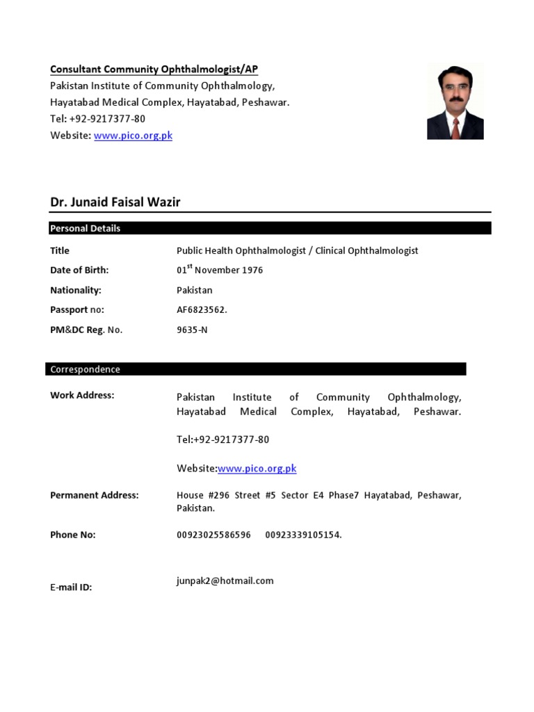 Dr. Junaid Faisal Wazir | Download Free PDF | Ophthalmology | Clinical ...