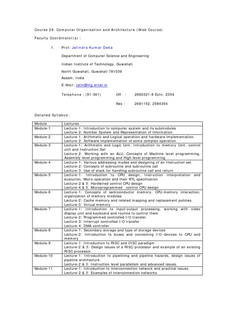 Computer Organization and Architecture | PDF | Central Processing Unit ...