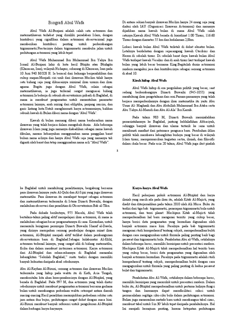 Biografi Abul Wafa | PDF