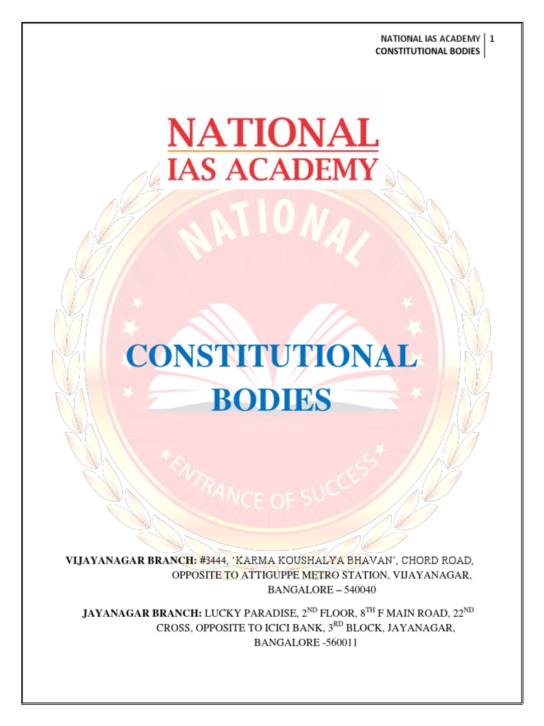 Understanding Constitutional Bodies in India: An Overview of the Public ...