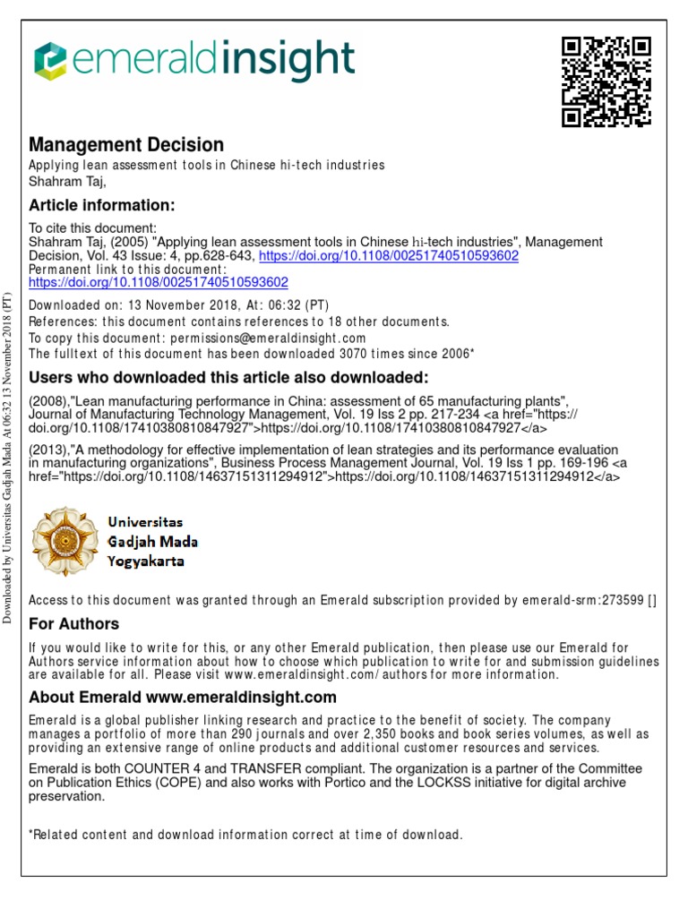 Lean Assessment | PDF | Lean Manufacturing | Production And Manufacturing