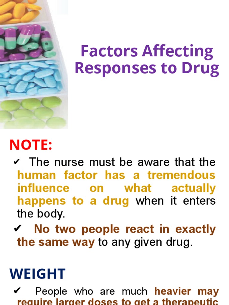 Factors Affecting Drug Response | PDF | Pharmacokinetics | Dose ...