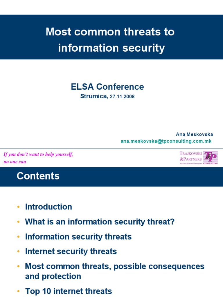 3 Most Common Threats of Information Security | PDF | Malware ...