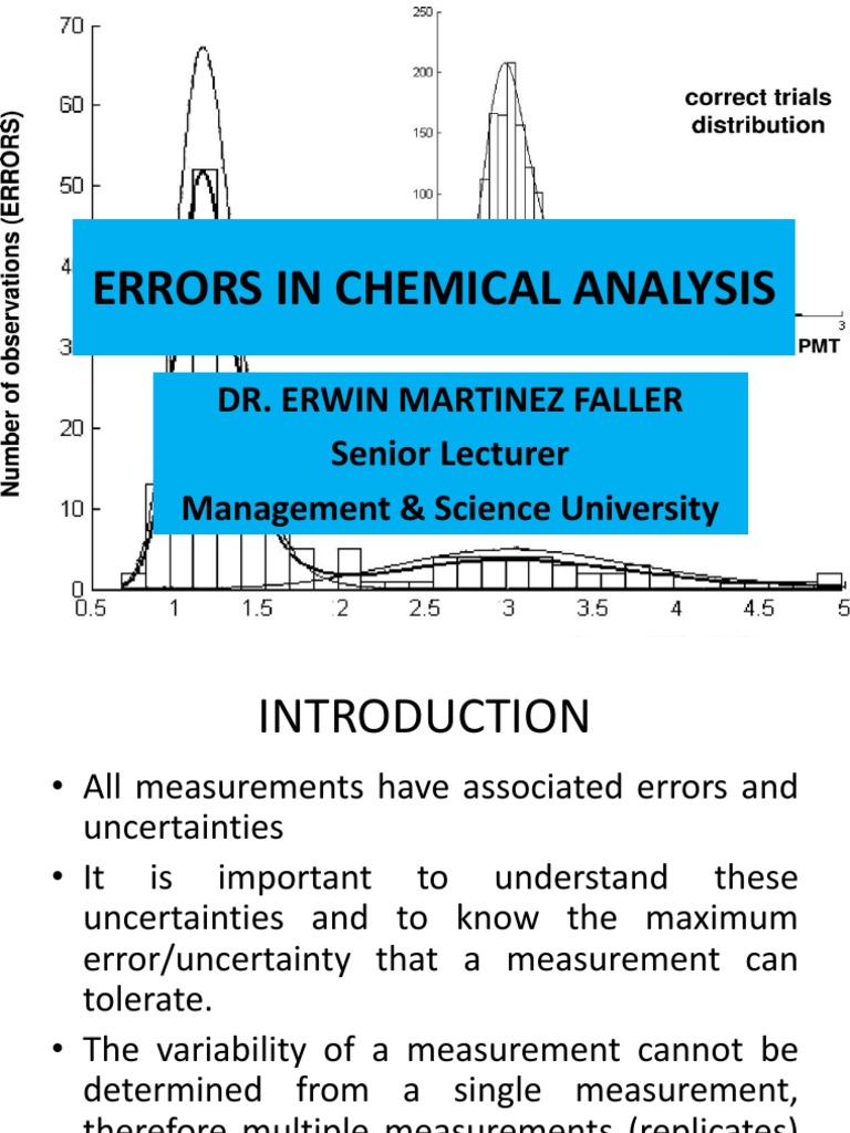 Understanding Errors in Chemical Analysis | PDF | Observational Error | Accuracy And Precision