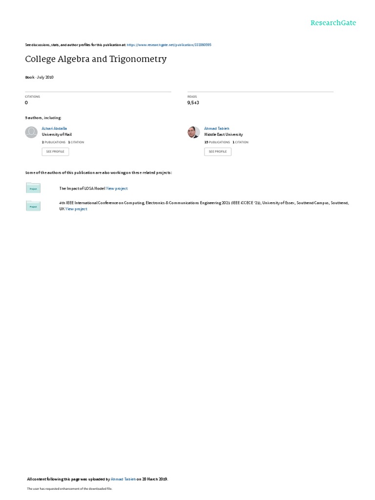 College Algebra and Trigonometry Guide | PDF