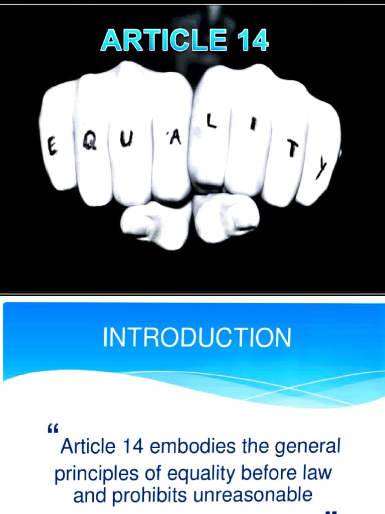 Equality Before Law | PDF | Equal Protection Clause | Social Equality