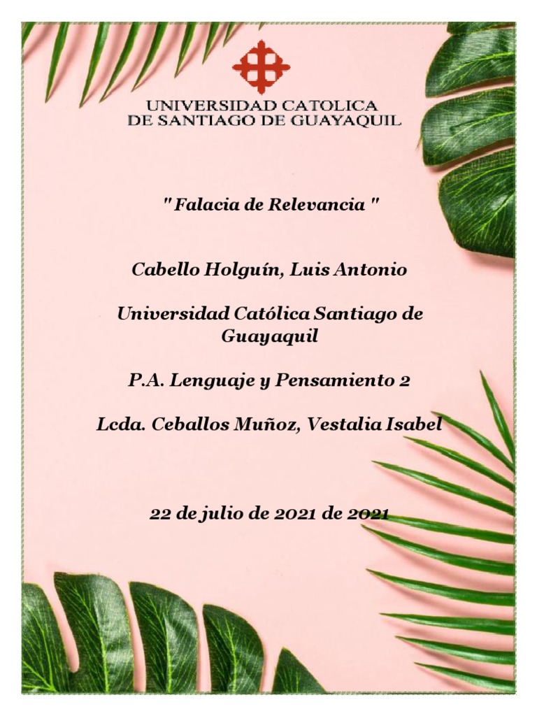 Falacia de Relevancia | PDF | Falacia | Prueba matemática