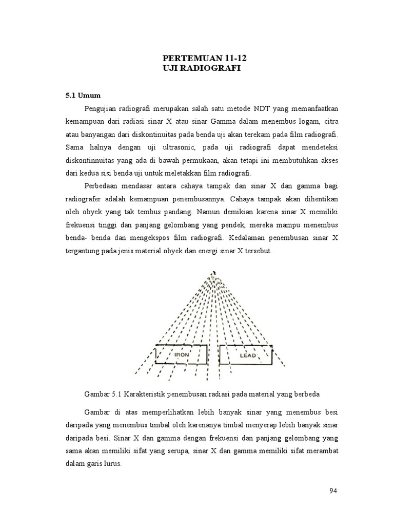 Metode Uji Radiografi Sinar X dan Gamma | PDF