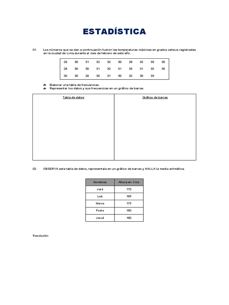 Estadística Sexto Grado | PDF