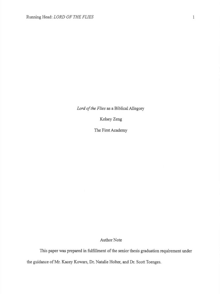 Lord of The Flies Biblical Allegory | PDF
