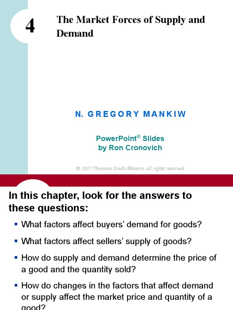 The Market Forces of Supply and Demand | PDF | Supply (Economics ...