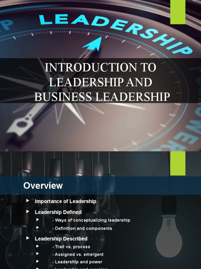 Introduction To Leadership | PDF | Power (Social And Political ...
