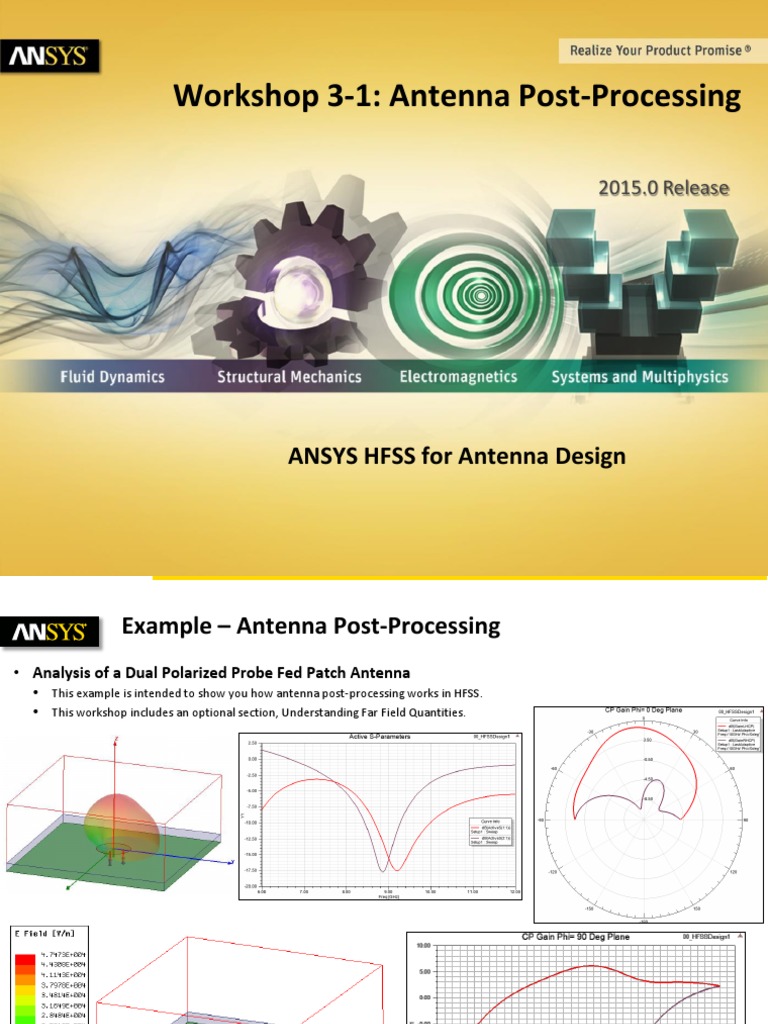 Workshop 3-1: Antenna Post-Processing: ANSYS HFSS For Antenna Design ...