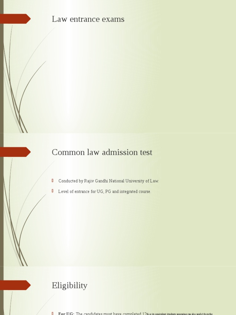 Law Entrance Exams | PDF | Vocational Education | Educational Stages