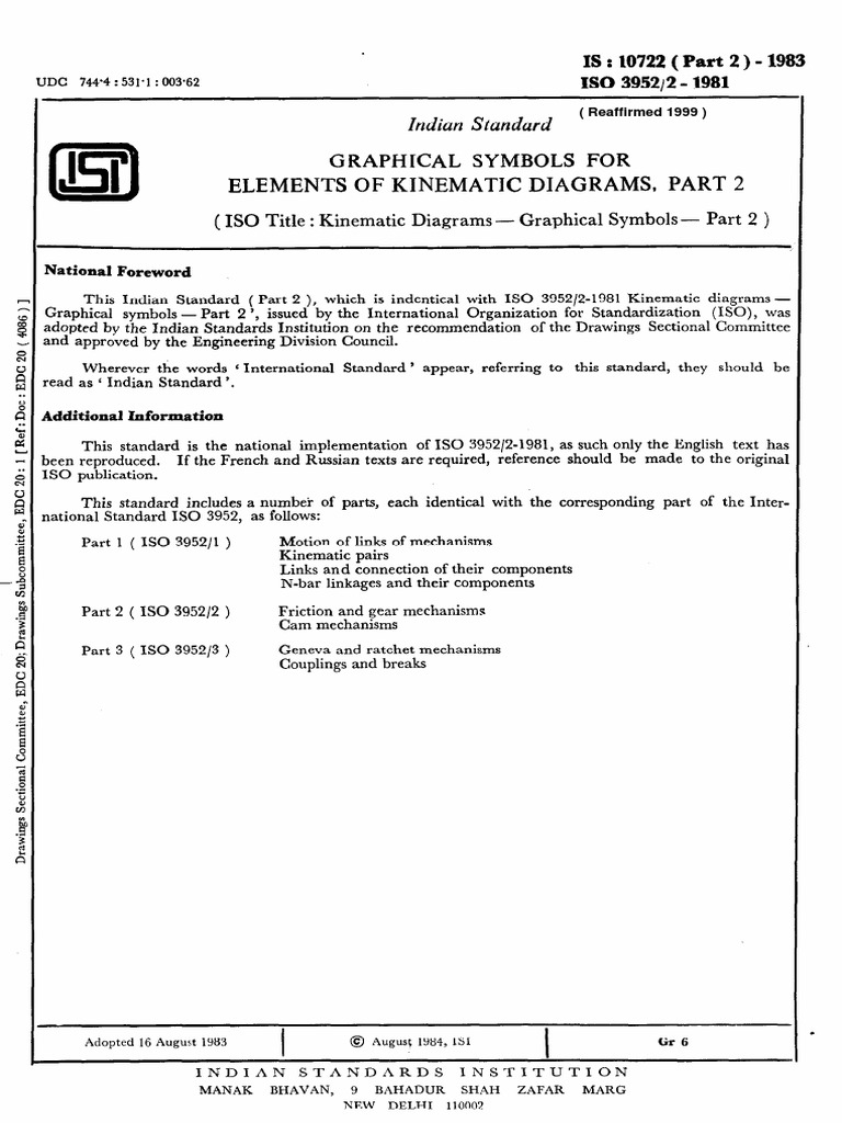 Iso 3952 2 Kinematic Diagrams Graphical Symbols Part 2 Pdf