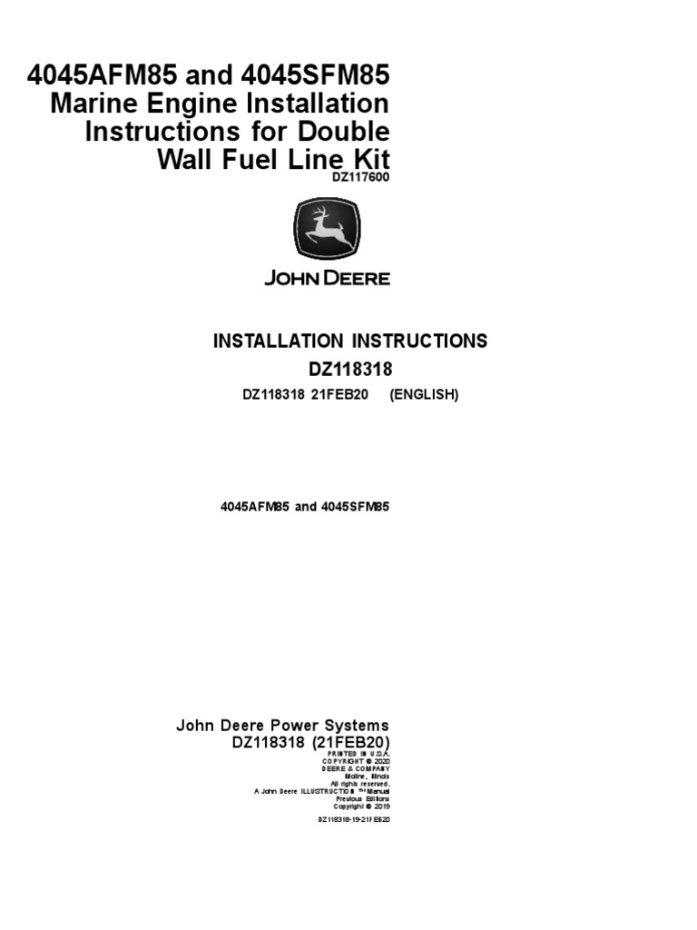4045AFM85 and 4045SFM85 Marine Engine Installation Instructions For ...