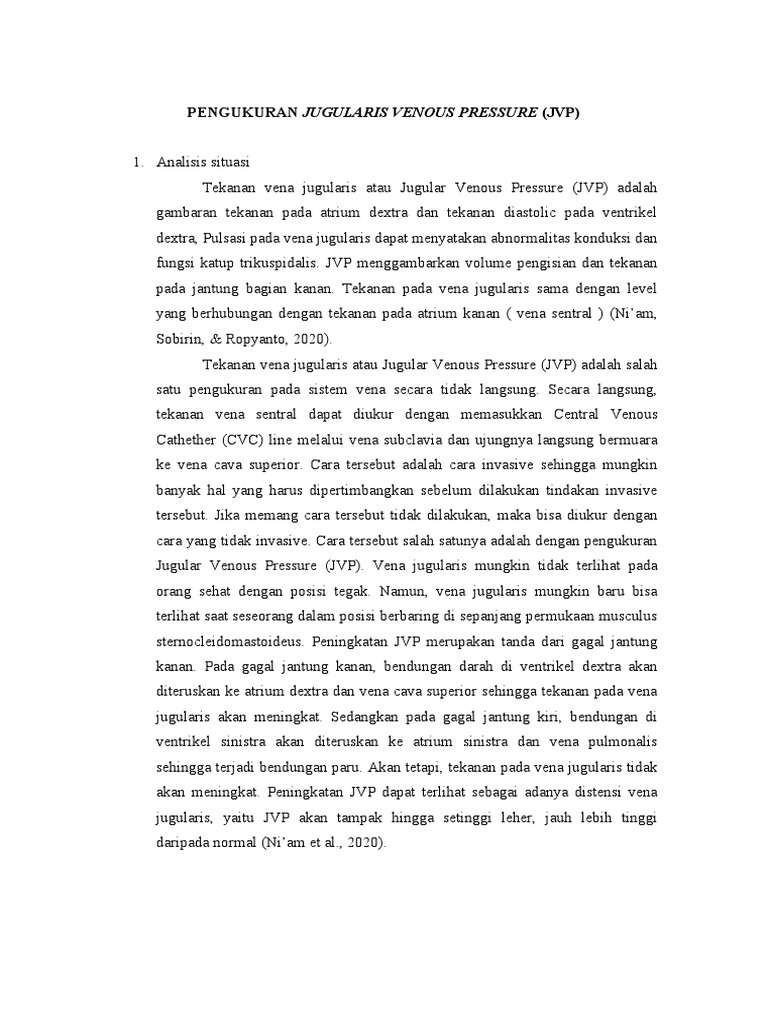 Pengukuran Jugularis Venous Pressure (JVP) | PDF