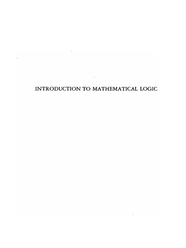Introduction To Mathematical Logic - Alonzo Church | PDF Introduction To Mathematical Logic - Alonzo Church | PDF