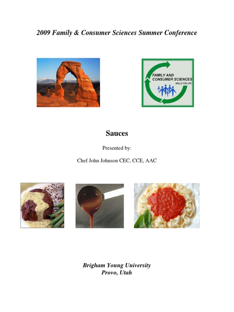 Sauces Lesson Plan | PDF | Tomato Sauce | Stock (Food)