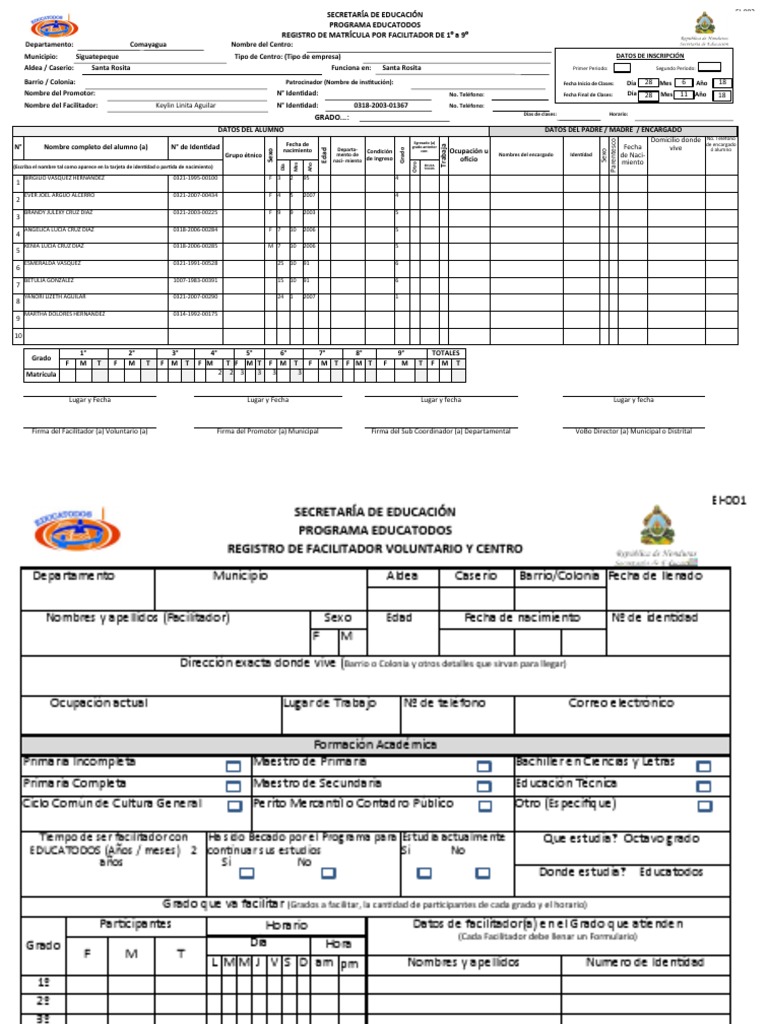 Matricula Honduras Aprende04 | PDF | Educación avanzada