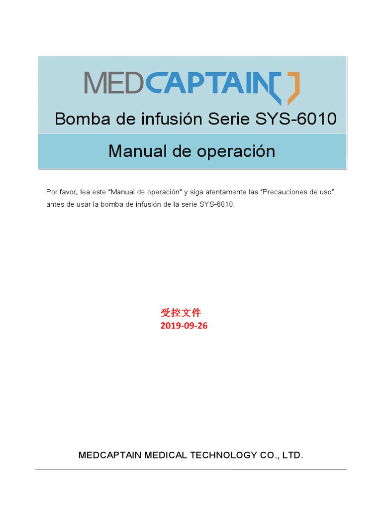 SYS-6010 Operation Manual - Spanish - V1.3 | PDF | Terapia intravenosa ...