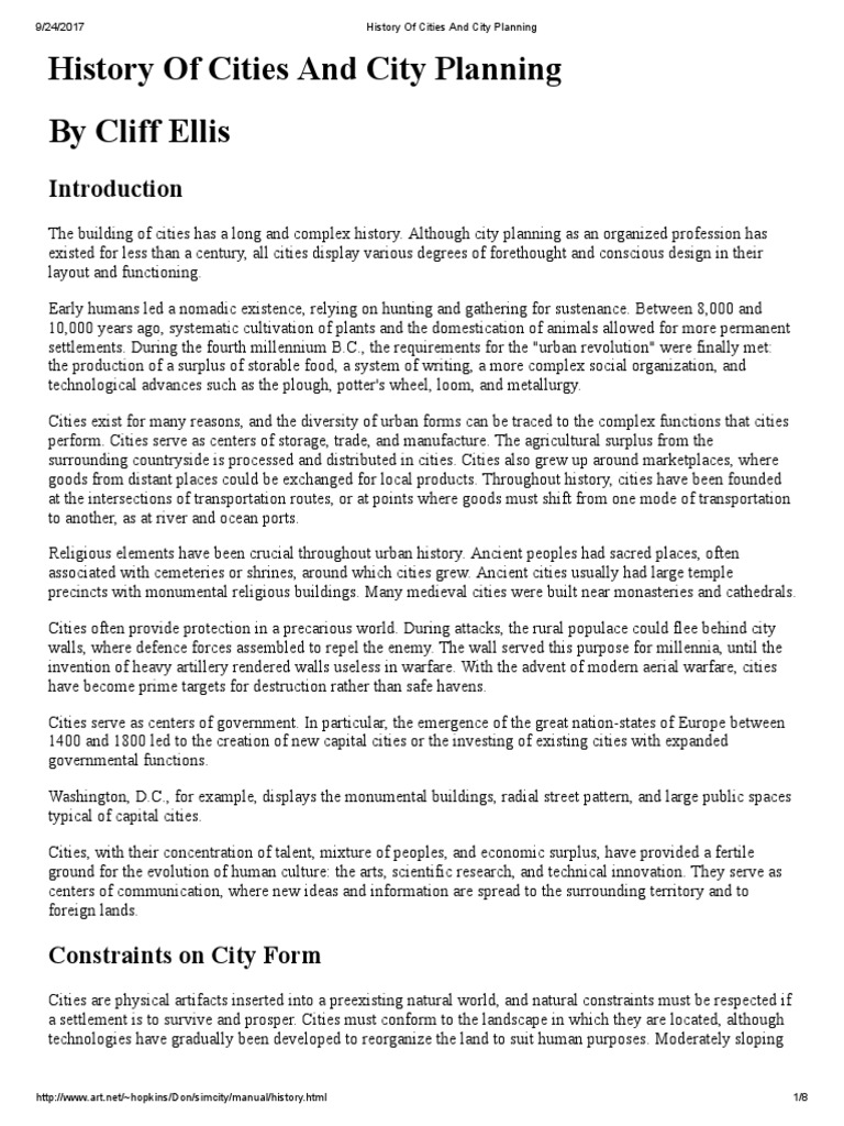 History of Cities and City Planning | PDF | Urban Planning | Zoning