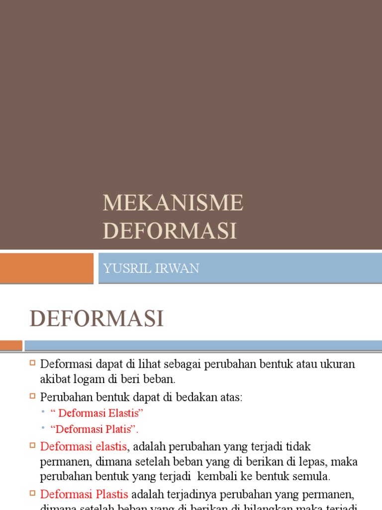 Mekanisme Deformasi | PDF
